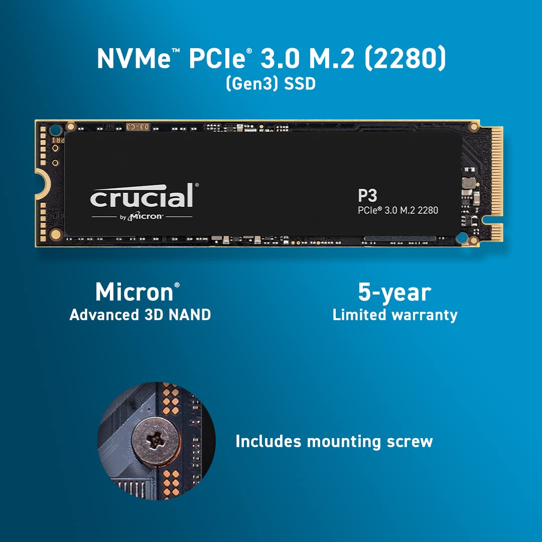 Crucial P3 Plus 500 GB NVME SSD Saif Infosystem Crucial P3 Plus 500 GB NVME SSD Saif Infosystem
